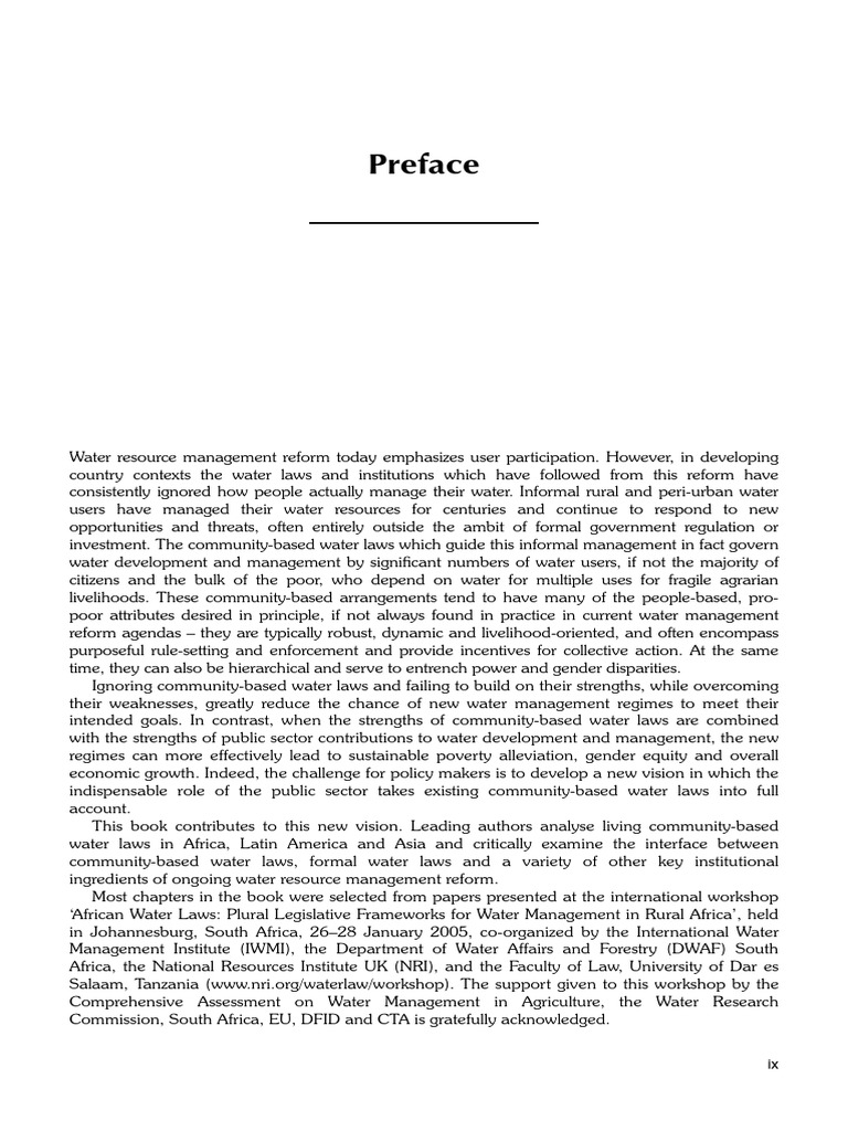 Preface and Series Foreword | PDF | Water Resources | Economies