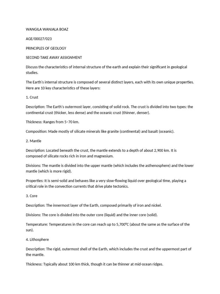 WANGILA WANJALA-WPS Office | PDF | Plate Tectonics | Earth