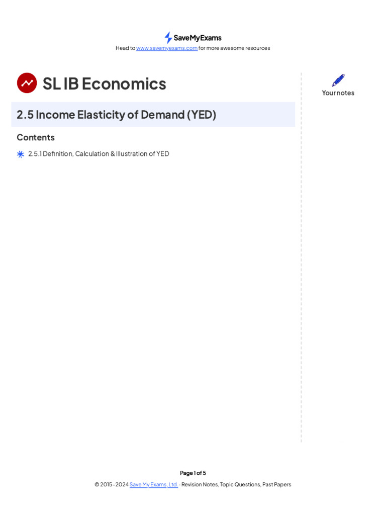 2.5 Income Elasticity of Demand (YED) | PDF | Elasticity (Economics ...