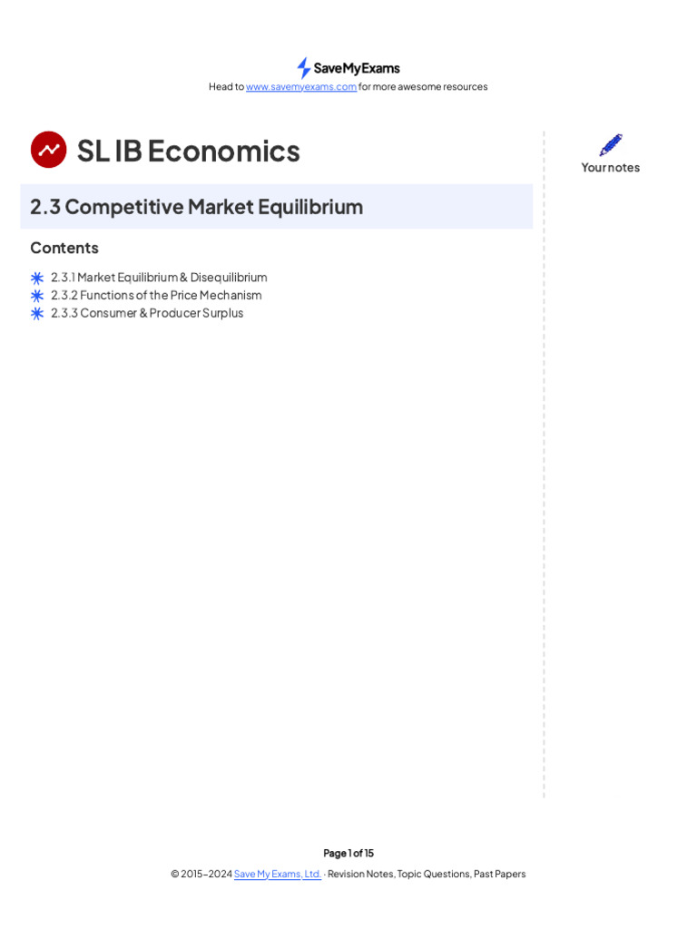 2 4 Market Equilibrium Pdf Economic Equilibrium Economic Surplus