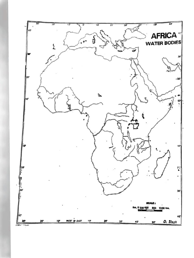 Africa Blank Map with Water Bodies | PDF