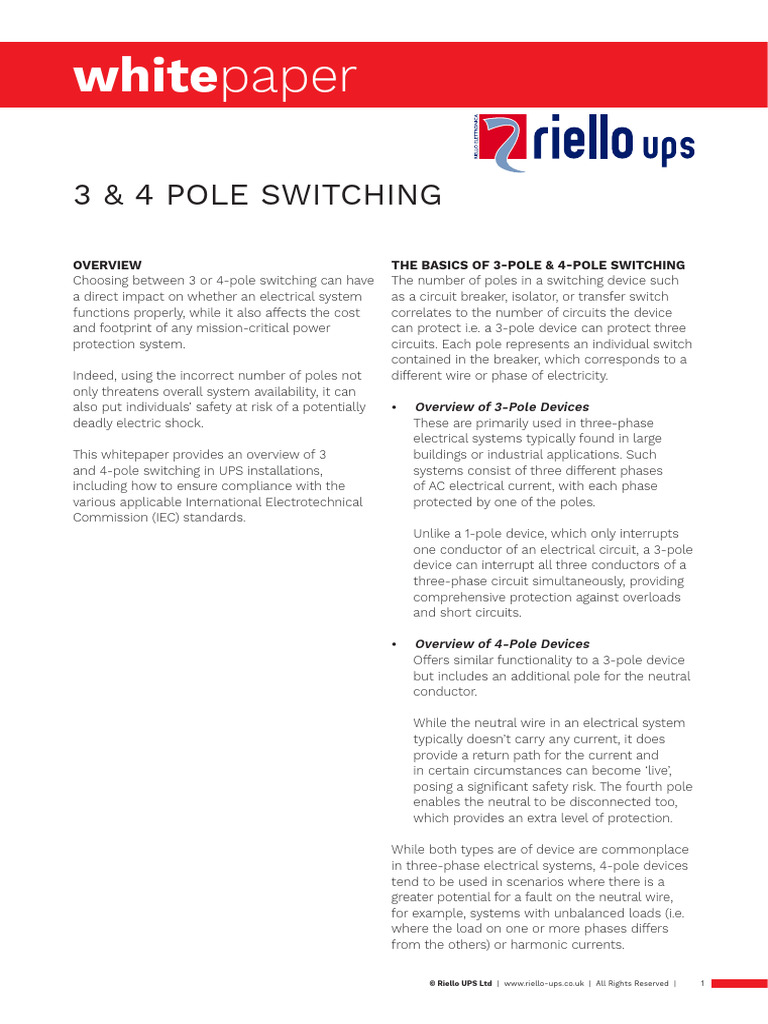 Whitepaper - 3 4 Pole Switching | PDF | Electrical Engineering ...