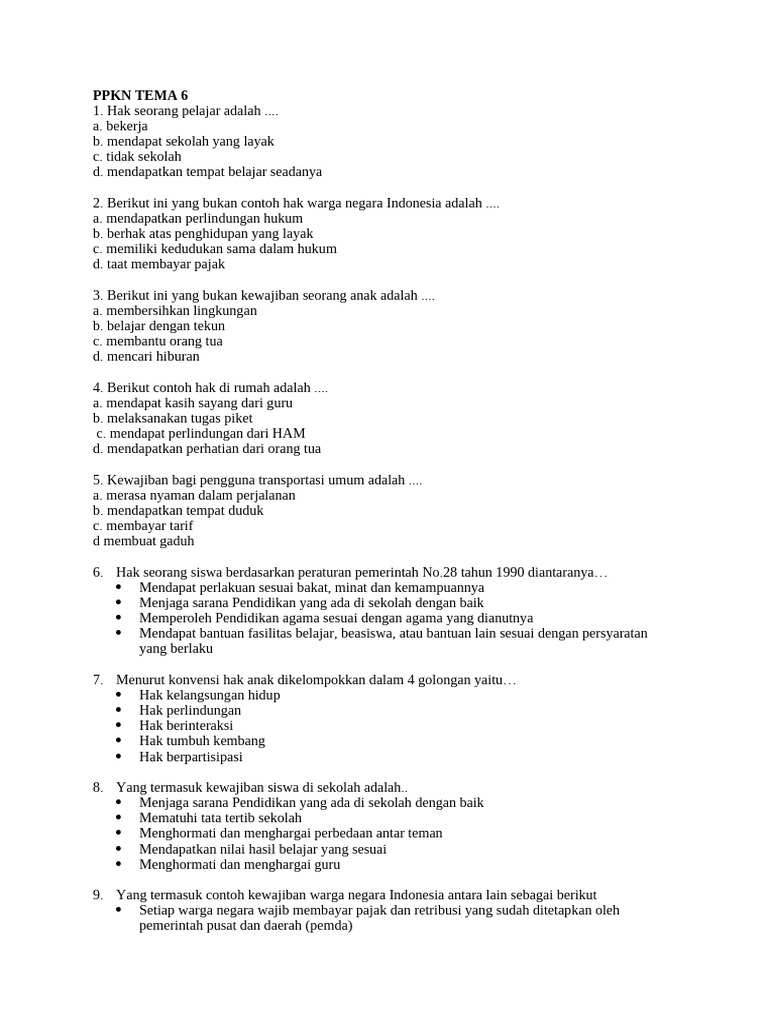 PPKN Tema 6 | PDF
