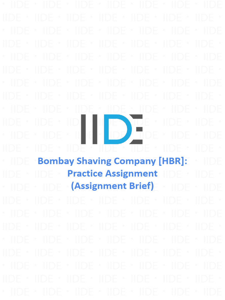 Bombay Shaving Company (HBR) - Practice Assignment From Digital ...