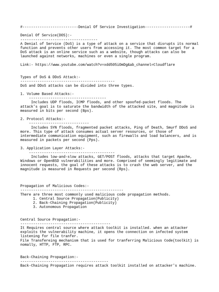 Lecture-13 Cyber Forensics - Denial of Service Investigation | PDF | Denial Of Service Attack ...