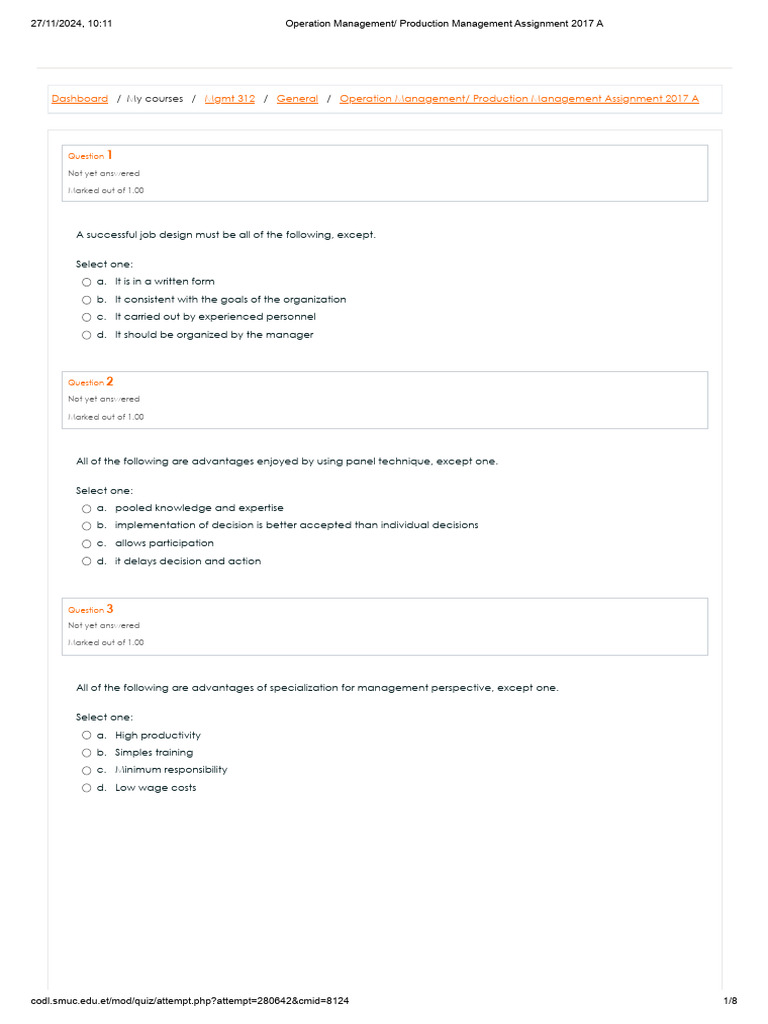 Operation Management Assignment 2017 A | PDF | Inventory | Labour Economics