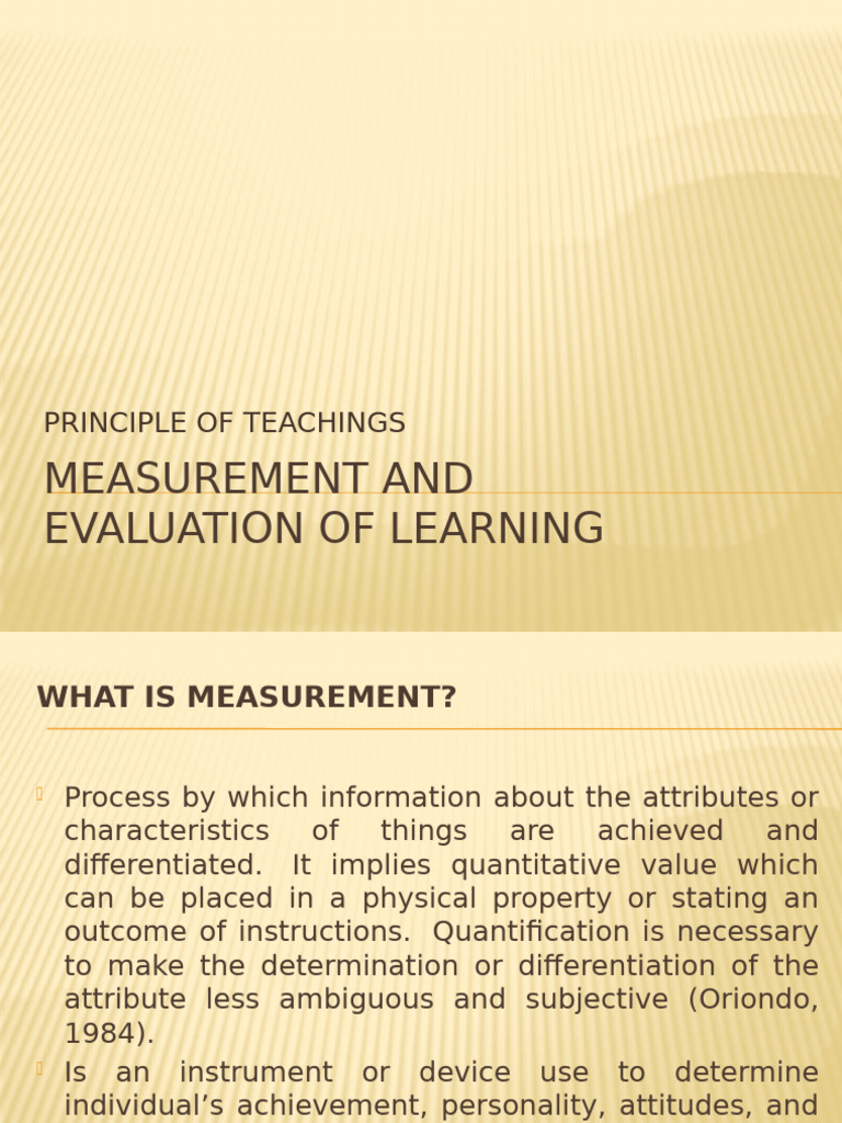 Measurement And | PDF | Evaluation | Learning