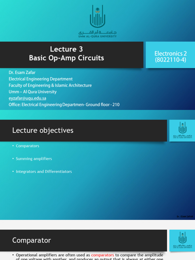 Lecture 3 Basic Op-Amp Circuits | PDF | Analog To Digital Converter | Operational Amplifier