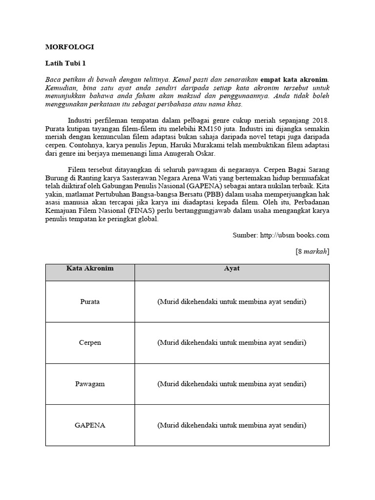 Bahasa Melayu - Skema Buku Skor A+ | PDF