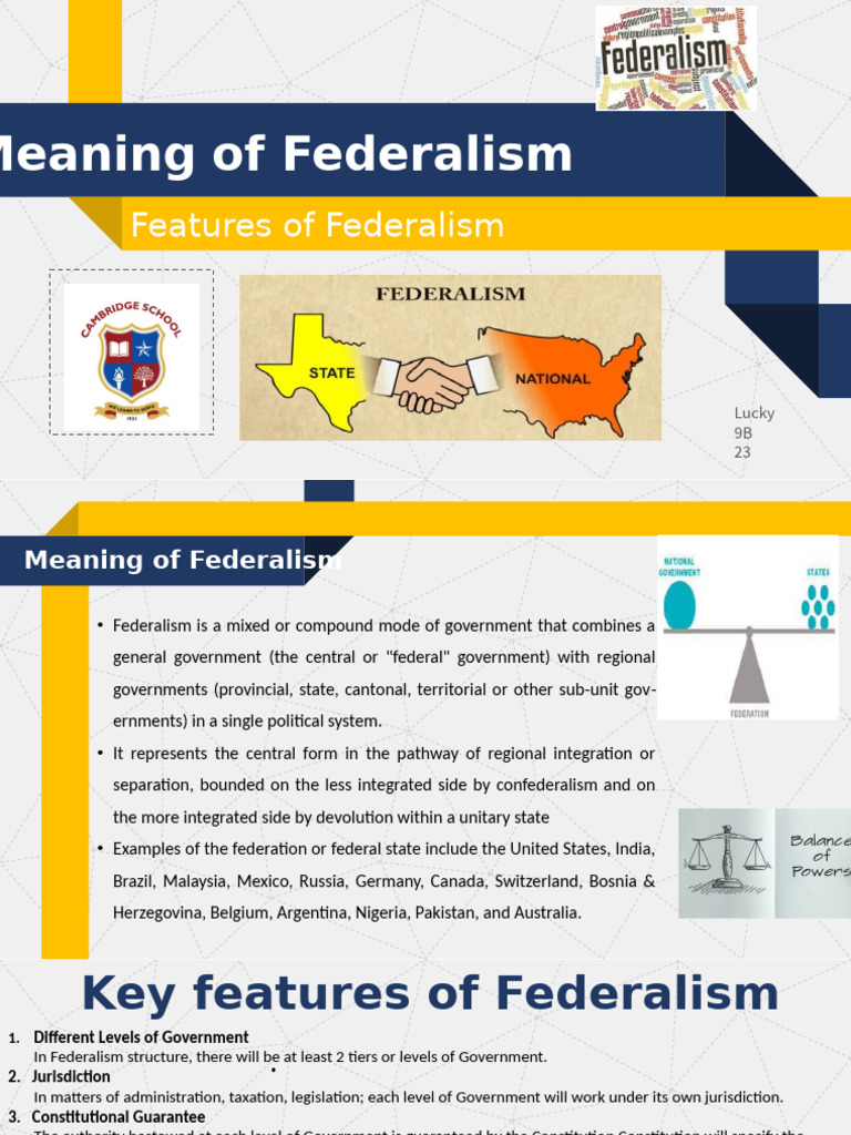 Meaning of Federalism. (Lucky 10B) | PDF | Federalism | Federation