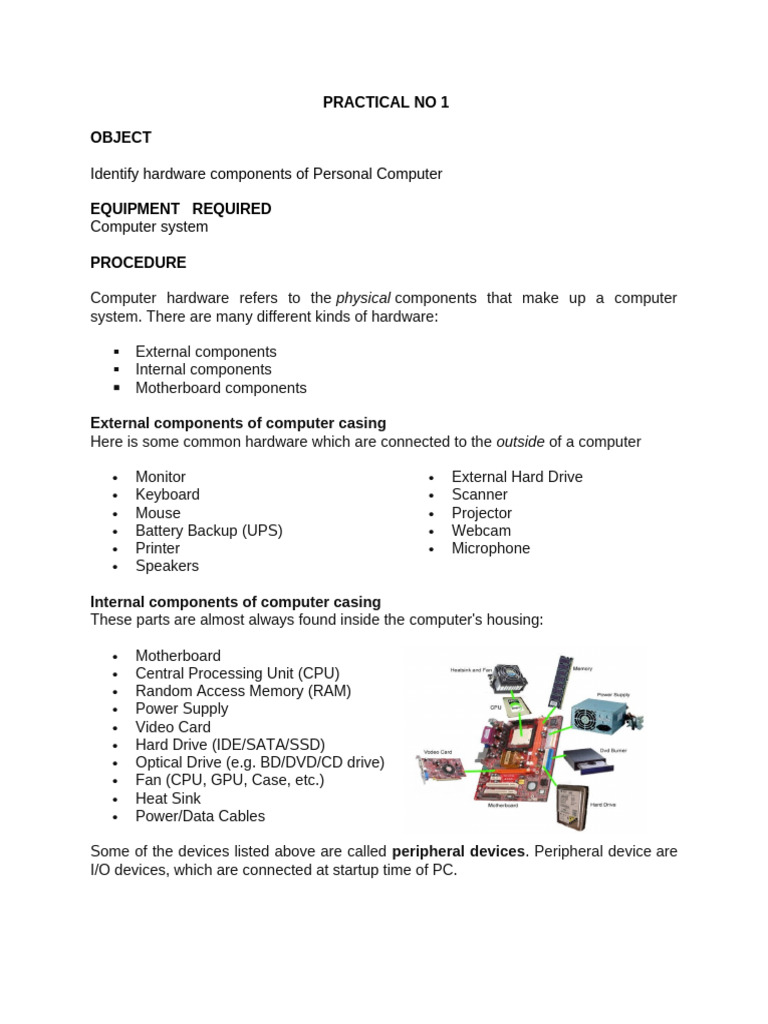 Practical 01-05 Computer Hardware Software Installation ...
