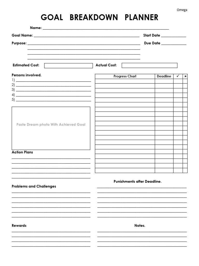GOAL SHEET | PDF | Behavior Modification