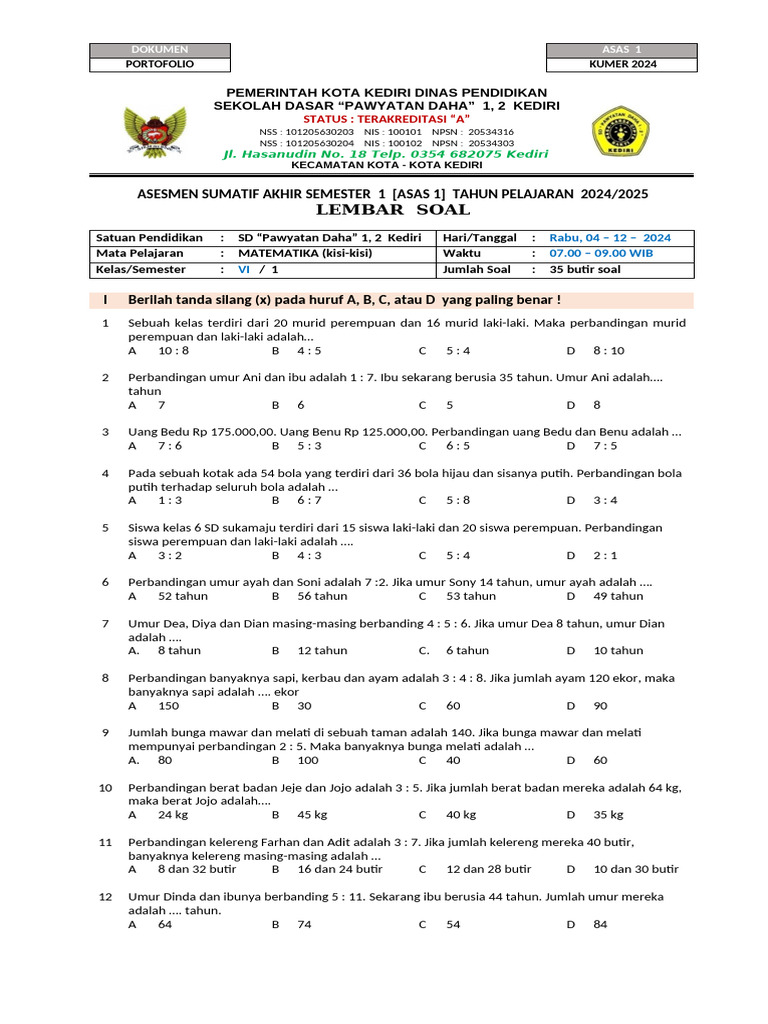 Lembar Soal KLS 3-6 | PDF