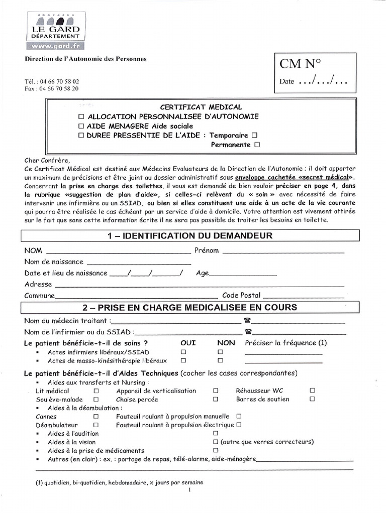 30 Gard Certificat-medical-Apa 2 | PDF