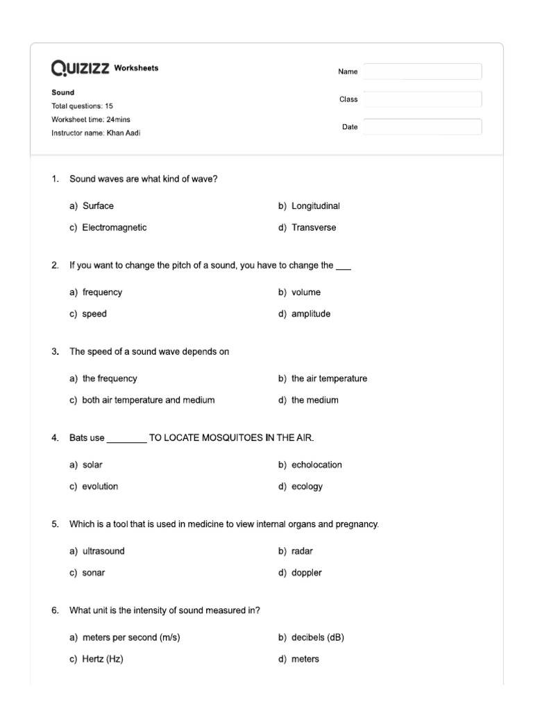 Sound Assignment | PDF