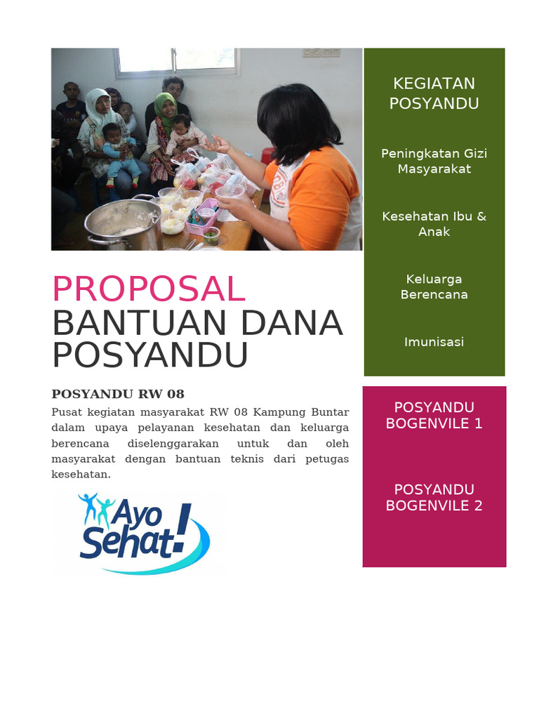 Proposal Dana Kegiatan Posyandu 2018 | PDF
