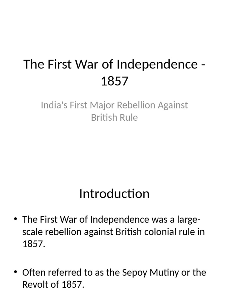 First War of Independence 1857 | PDF