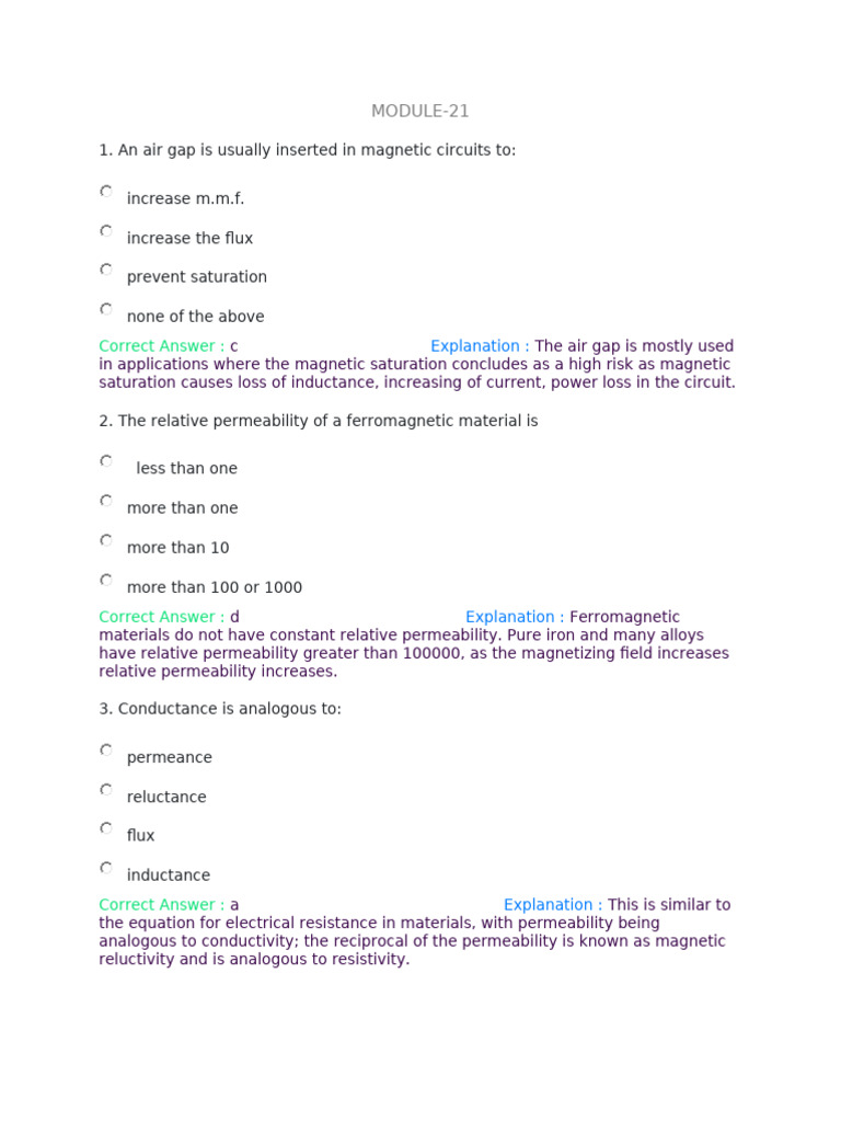 MODULE-21 | PDF | Inductance | Magnetism
