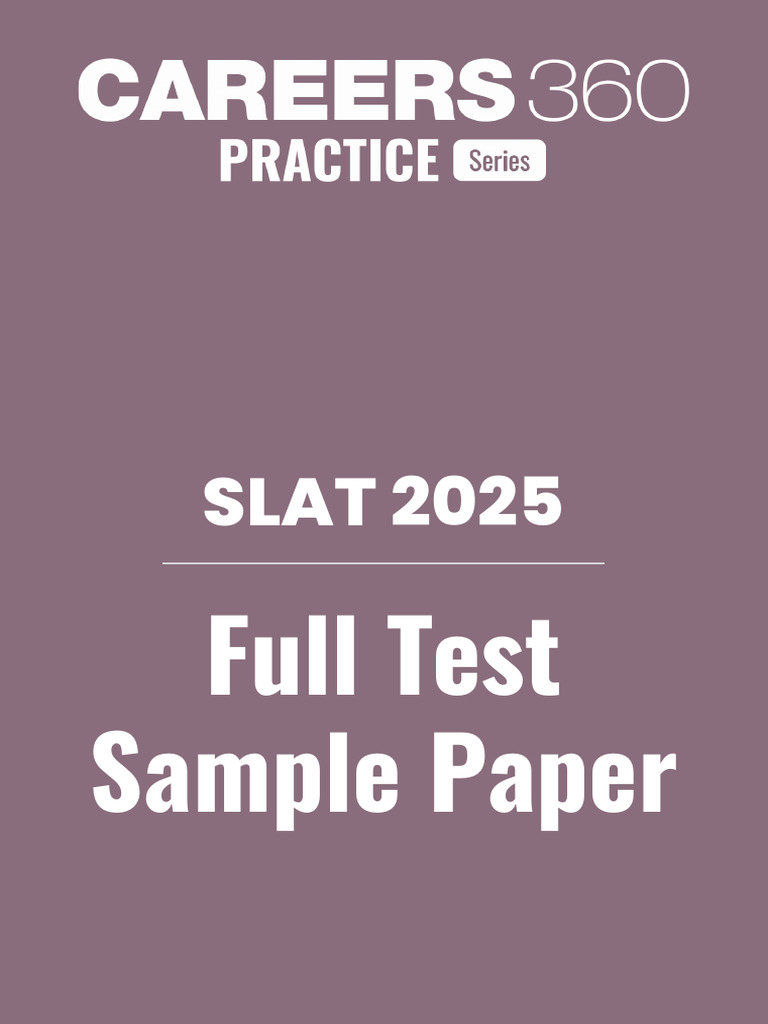 SLAT 2025 Sample Paper With Detailed Solutions by Careers360 ...