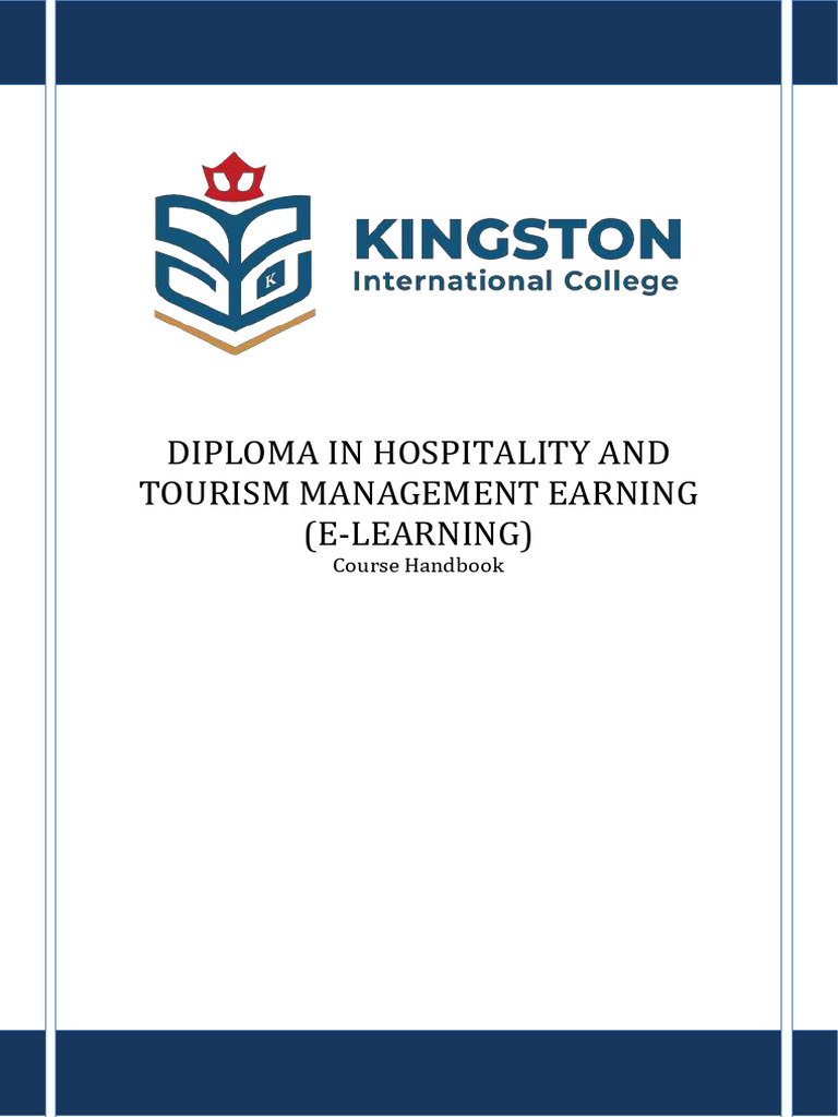 Diploma in Hospitality and Tourism Management E Learning Course Handbook | PDF | Educational ...