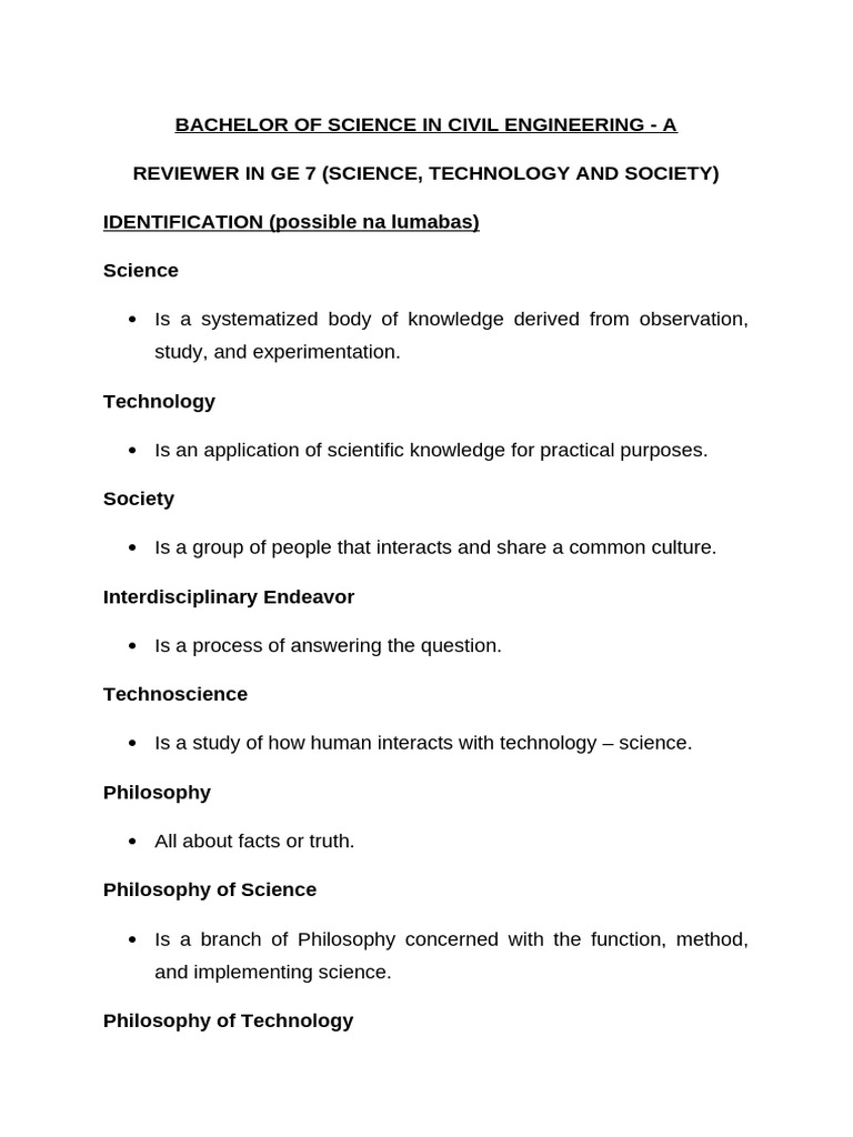 Reviewer in Ge 7 For Midterm Examination 2 | PDF | Science | Knowledge