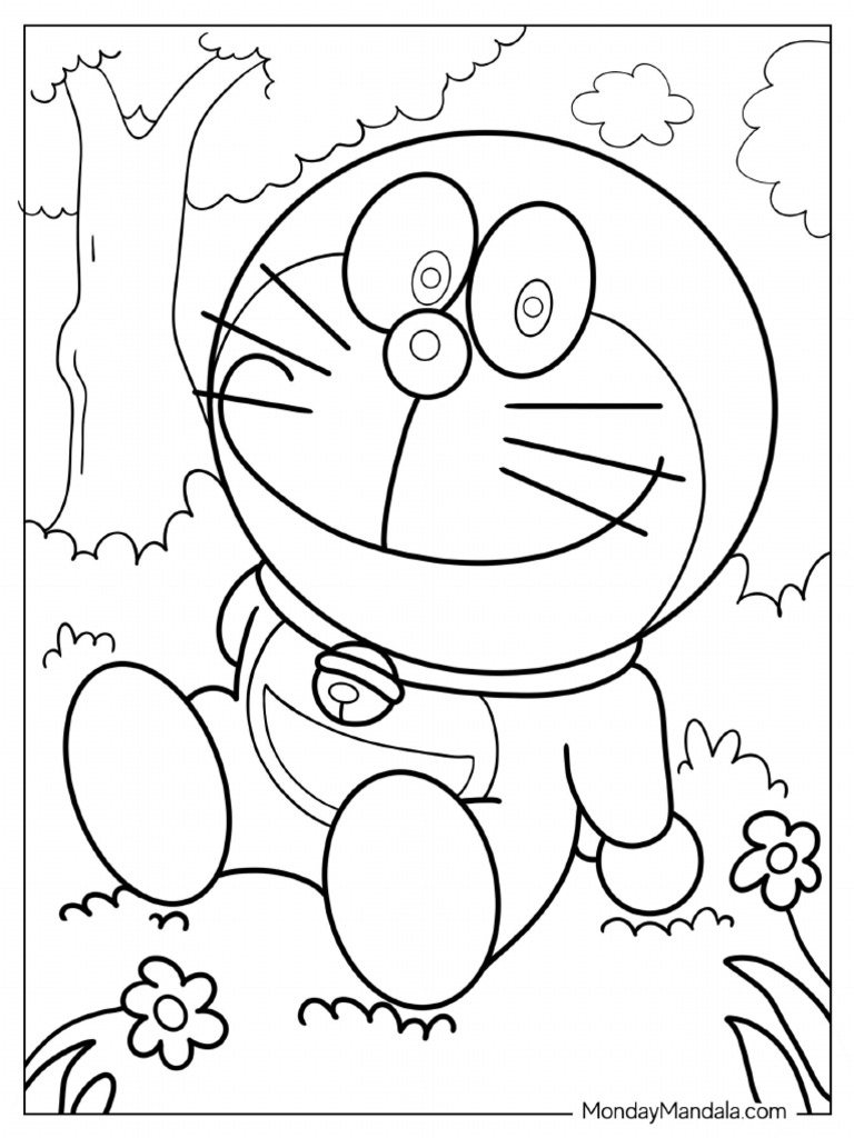 Simple Outline of Doraemon For Kids | PDF
