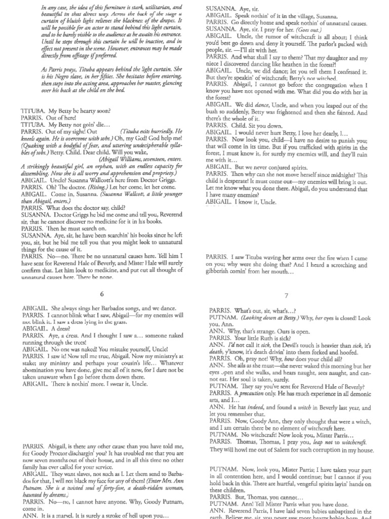 Salem Witch Trials Drama Scene | PDF
