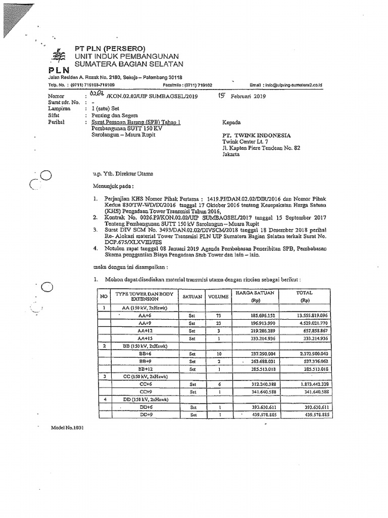SPB 0268 Dan Perpanjangan Ke 1 S.D Ke 4 Proyek Sarolangun Muara Rupit | PDF