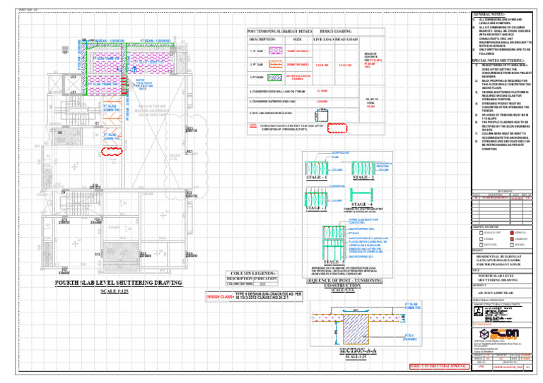 A3 Fourth Floor Shuttering Drawing | PDF | Beam (Structure) | Civil ...