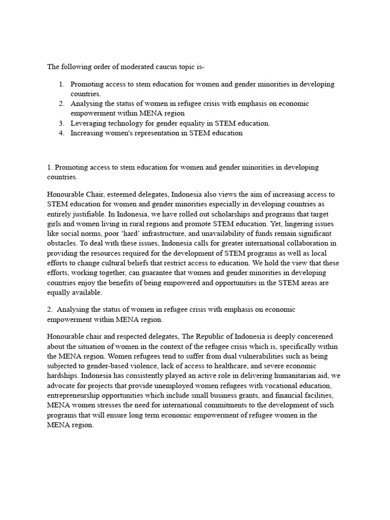 MOD speeches | PDF | Science, Technology, Engineering, And Mathematics | Female Education