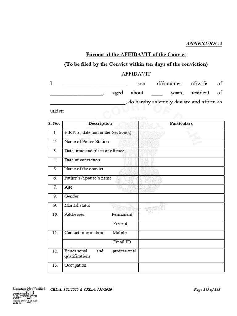 affidavit convict | PDF | Affidavit