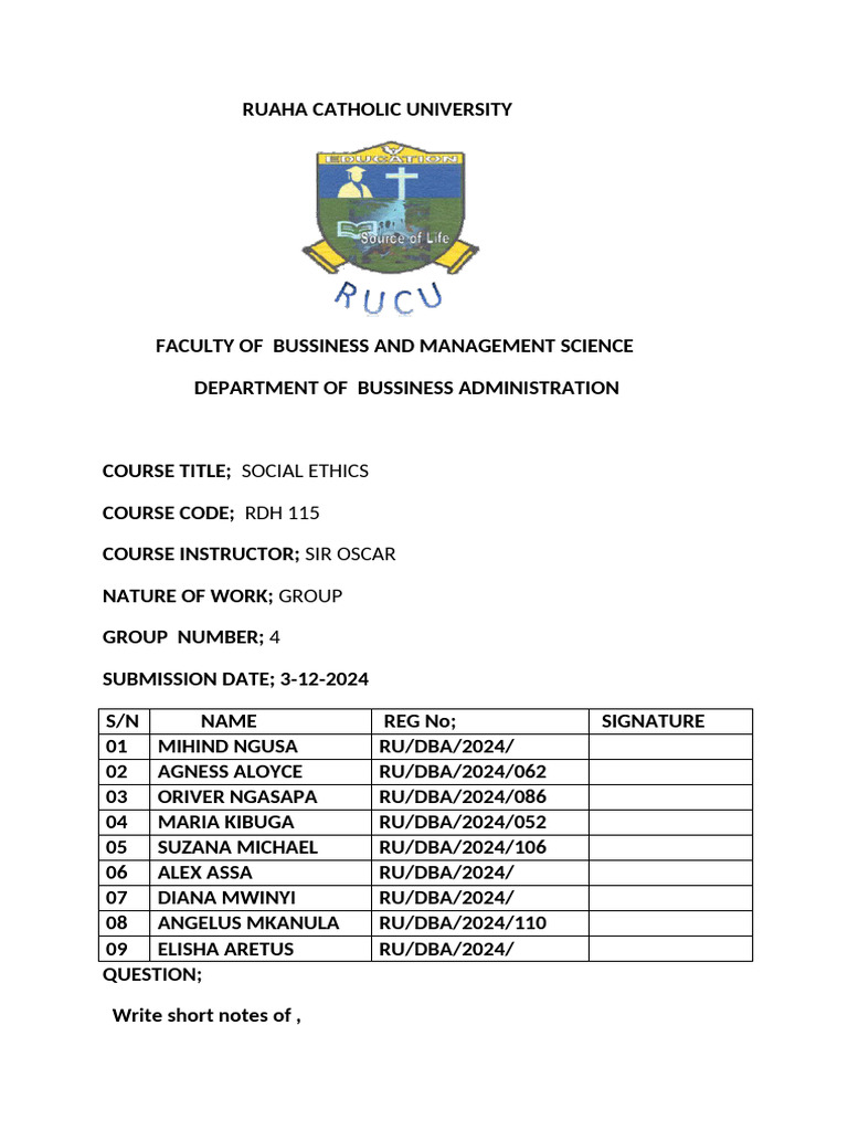 Ruaha Catholic University | PDF | Virtue