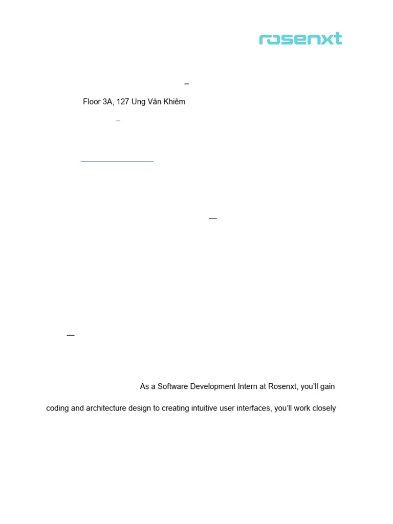 (JD) - Software Development Intern at Rosenxt | PDF | Web Development ...