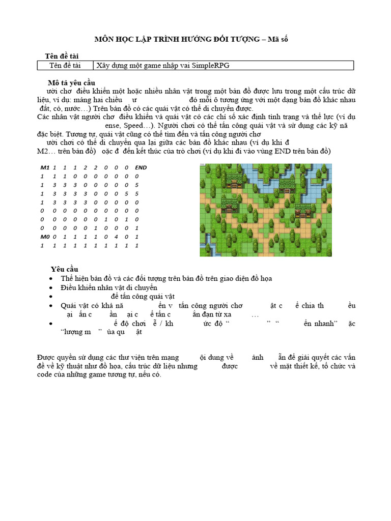 Danh Sach de Tai Va Huong Dan Lam BTL Mon Lap Trinh Huong Doi Tuong TR ...