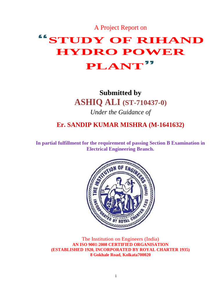 Ashiq Ali Project Report | PDF | Transformer | Hydroelectricity