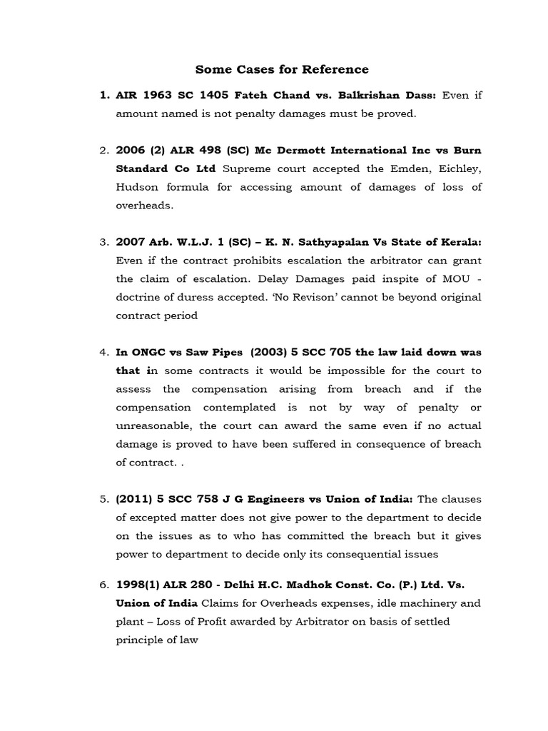 4. Mock Arbitration Nov 2024 - Caselaw - Brief Extract - 2 | PDF | Breach Of Contract | Damages