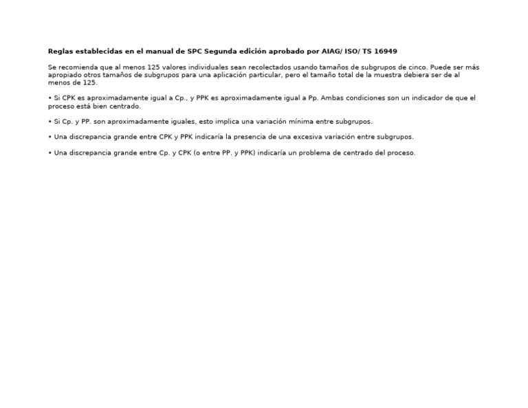 Reglas Establecidas en El Manual de SPC Segunda Edición Aprobado Por ...