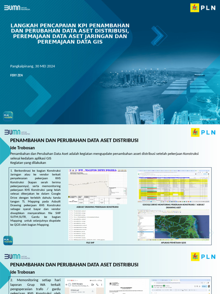 Langkah Pencapaian Kpi Penambahan Dan Perubahan Data Aset Distribusi Peremajaan Data Aset ...