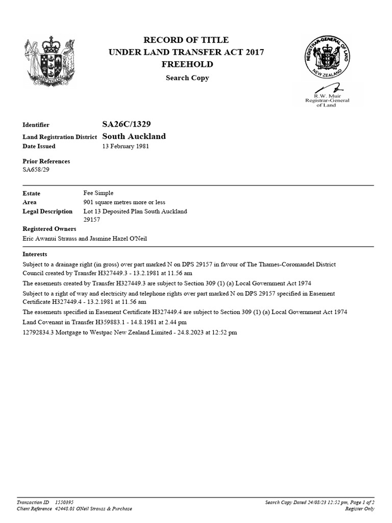 Record of Title | PDF