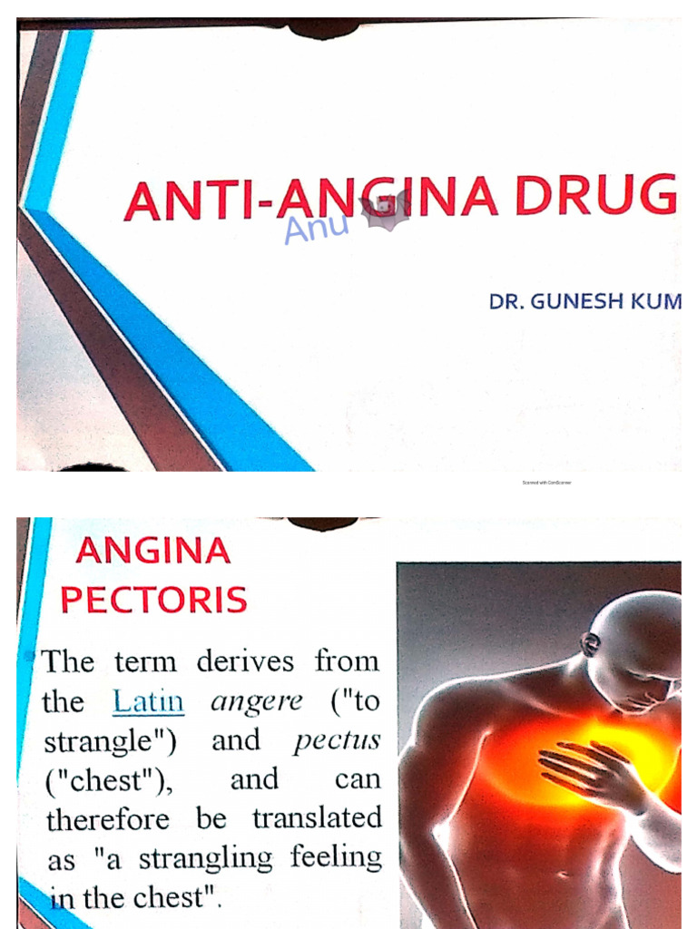 Anti angina drugs ©️Anu | PDF