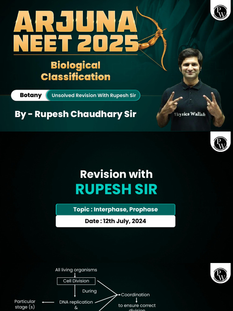 PPT_Unsolved_Revision_With_Rupesh_Sir_Botany_Arjuna_NEET_2025_Rupesh | PDF | Mitosis | Chromosome