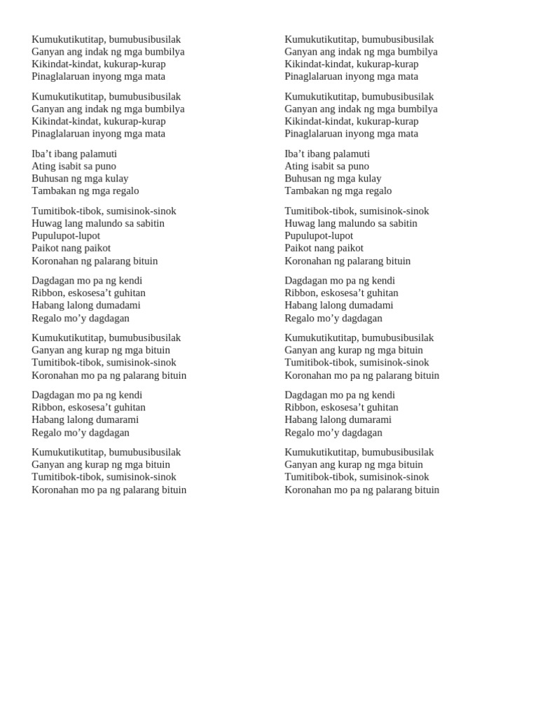 Kumu Kuti Kuti Tap | PDF