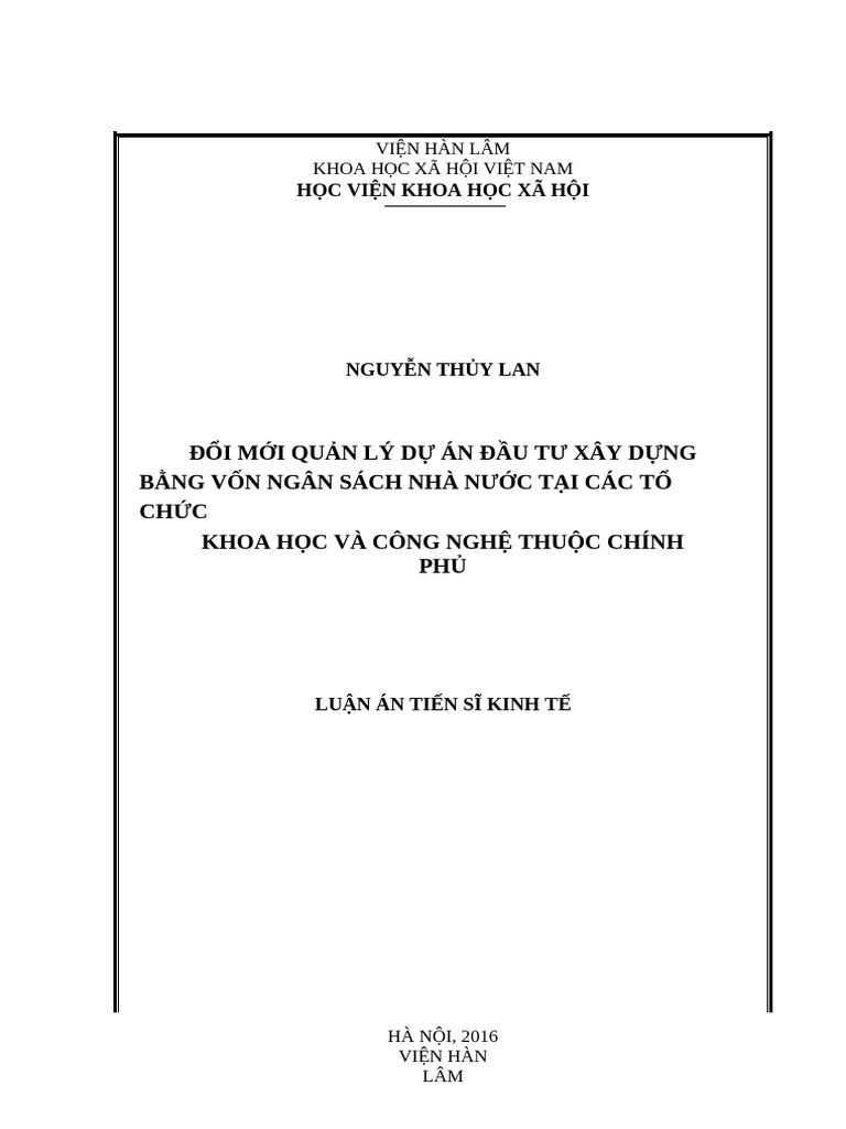 (123doc) Tien Si Doi Moi Quan Ly Du An Dau Tu Xay Dung Bang Von Ngan Sach Nha Nuoc | PDF
