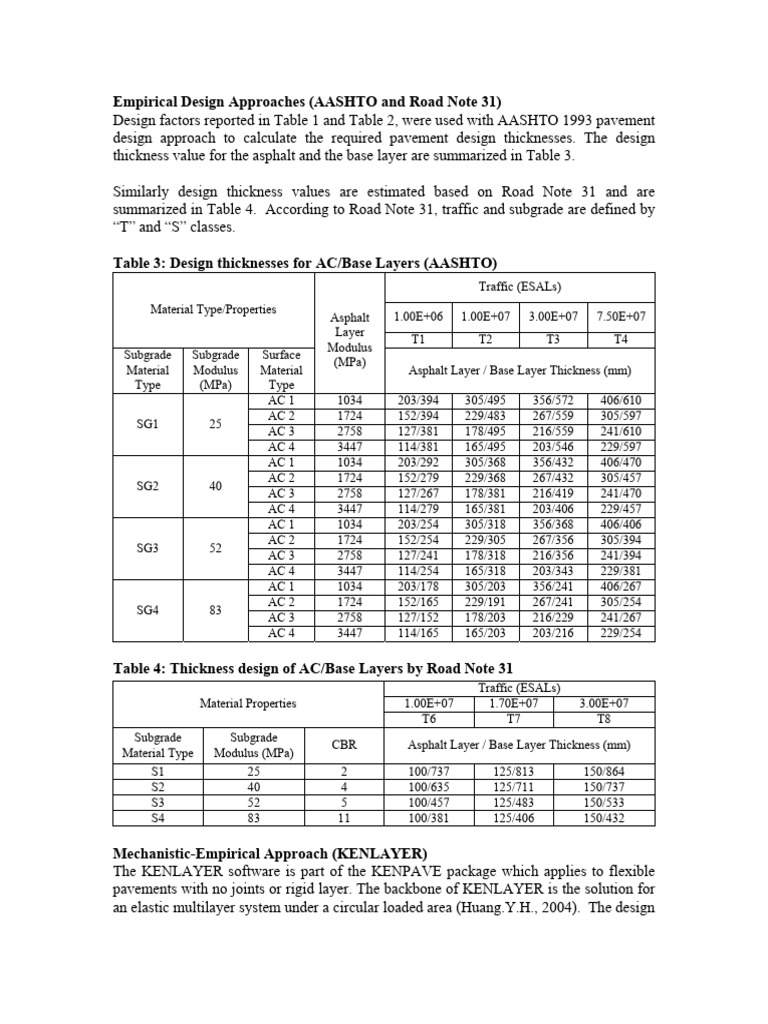 AASHTO & Road Note 31 Pavement Design | PDF | Road Surface | Materials