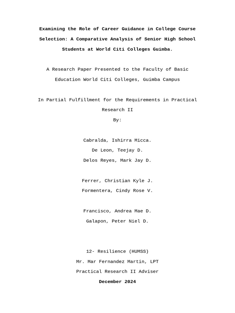 Pr2 Career Guidance222 1 | PDF | Self Efficacy | Medical School