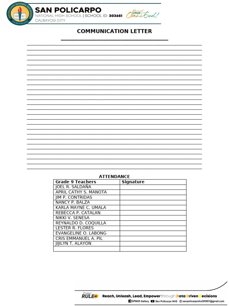 Communication Letter | PDF