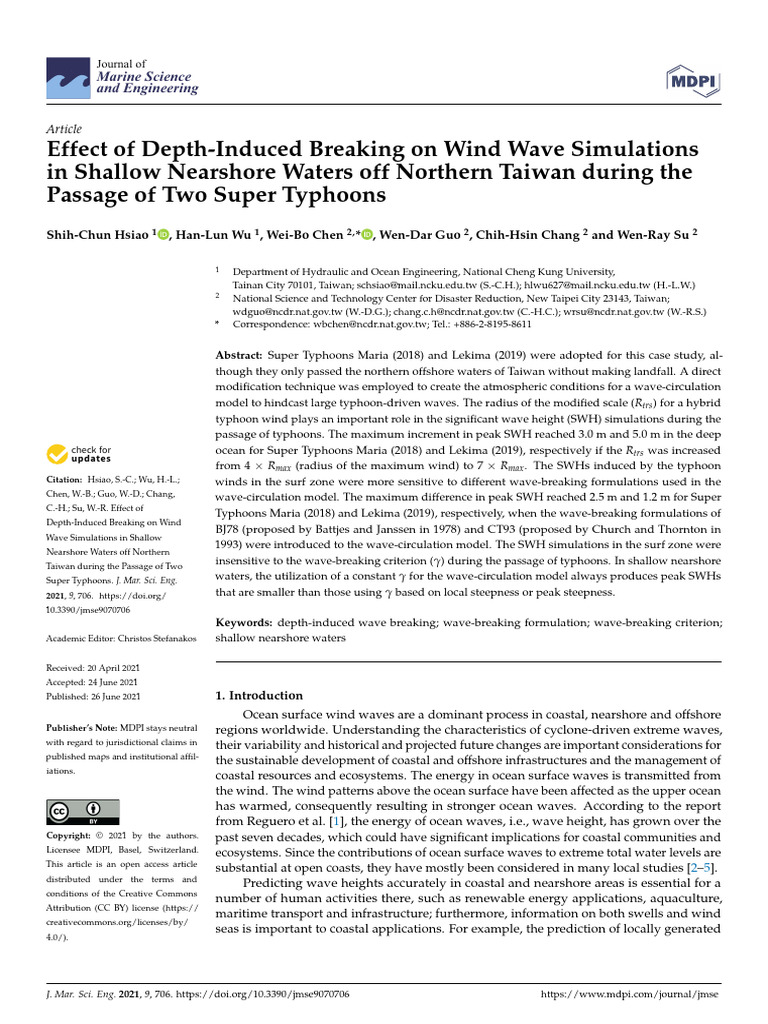Effect of Depth-Induced Breaking On Wind Wave Simulations in Shallow ...