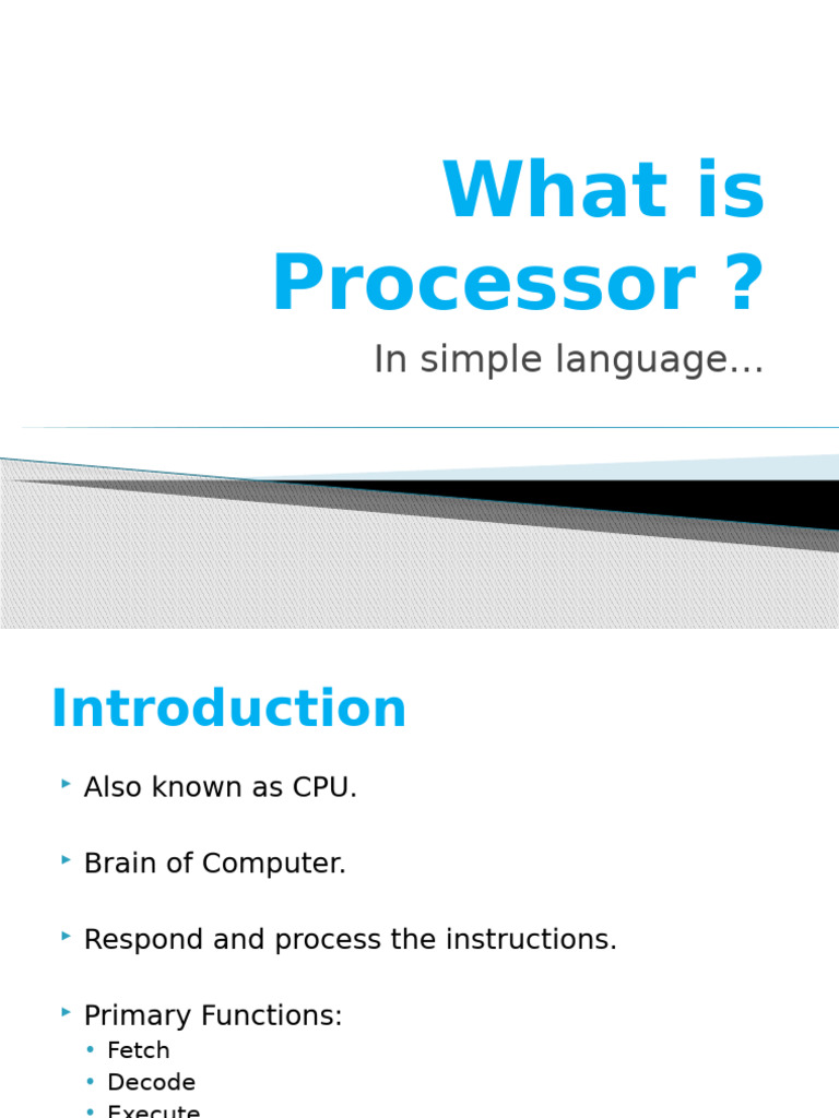 What Is Processor | PDF