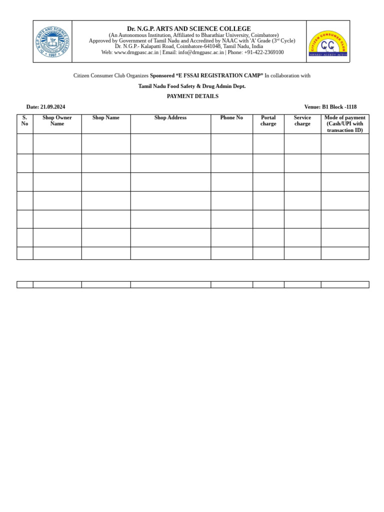Fssai Payment Details | PDF