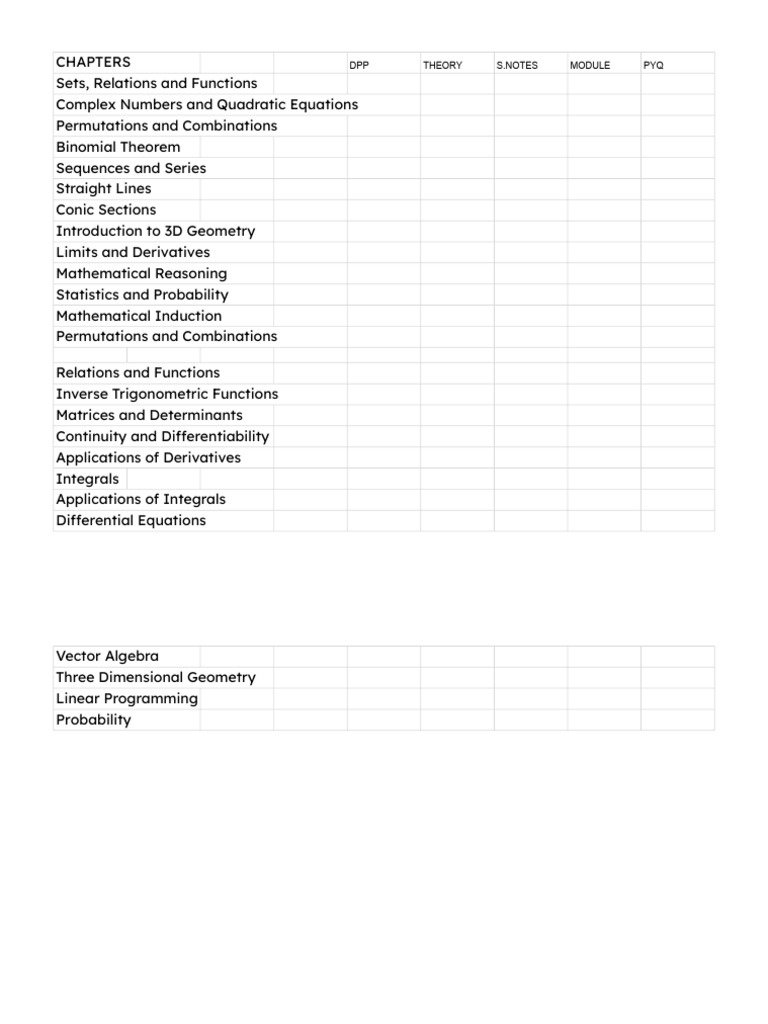 Maths Spreadsheet Copy20241102221107 | PDF